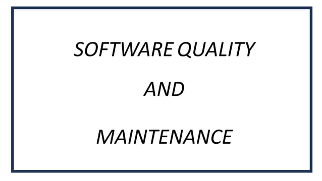 Software quality and maintainance pdf | PDF