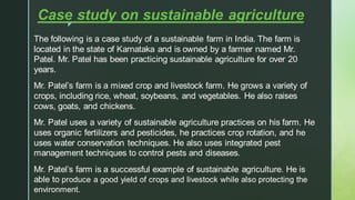 Sustainable agriculture practices and importance with case study. | PPT