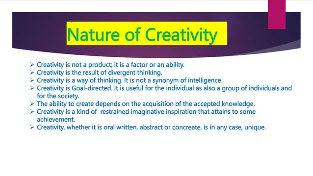 Creativity in learning and Teaching pptx | PPTX