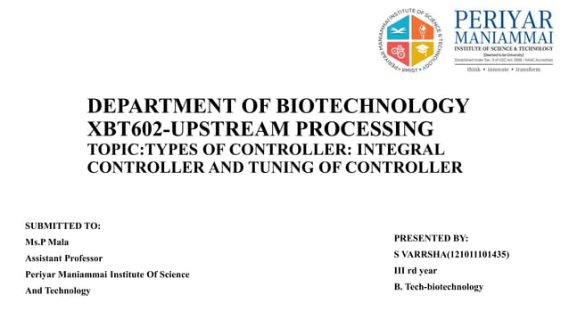 Integral controller, tuning of controller | PPT