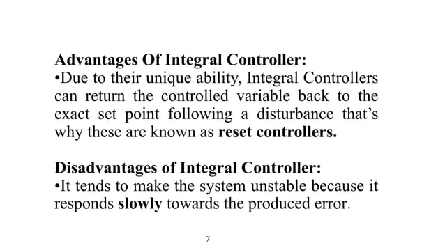 Integral Controller Tuning Of Controller Ppt