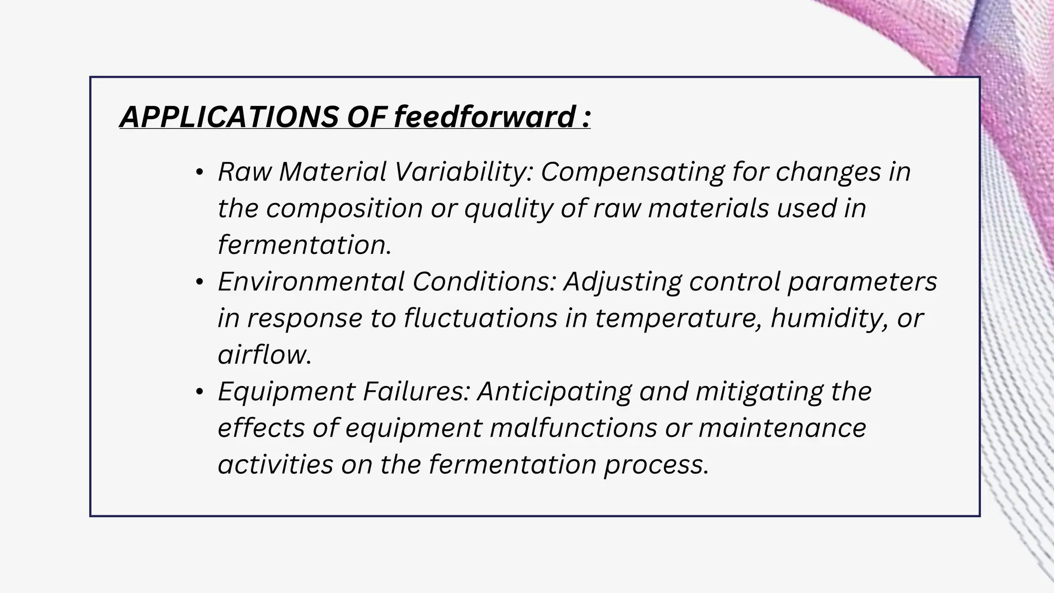 Feedback and Feedforward Control System for Fermentation Process | PPTX