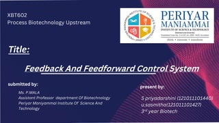 Feedback and Feedforward Control System for Fermentation Process | PPTX | Food & Drink