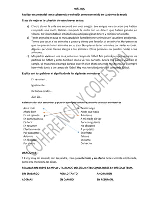 Cohesion Significado Ayuda La Explicación De Por Qué Motivo La