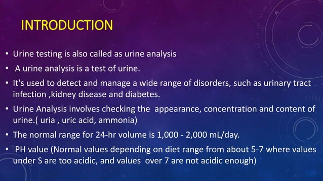 Urine testing by Rutuja Mane bsc nursing | PPTX | Chemistry | Science