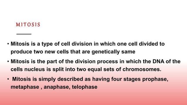 Review of cell division :- mitosis & meiosis pptx by Rutuja | PPT