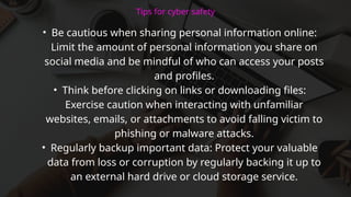Cyber safety and protecting yourself online ppt | PPTX