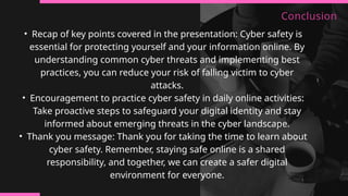 Cyber safety and protecting yourself online ppt | PPTX