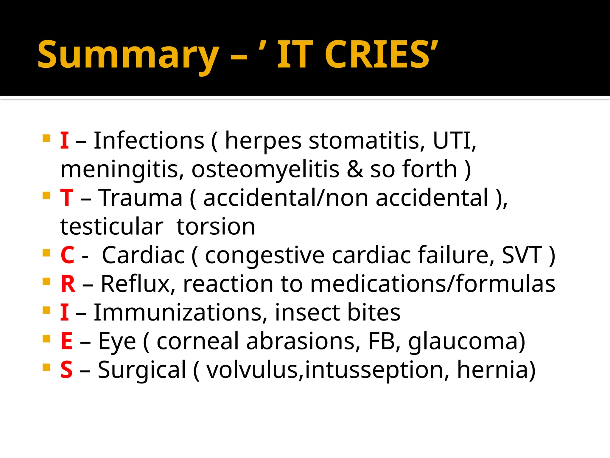 Crying child and approach to the child wo is irritable and crying | PPTX