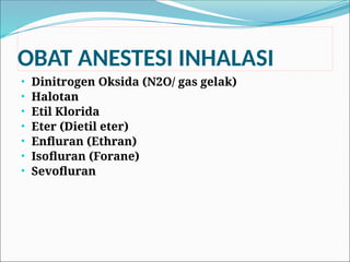 Obat anestesi umum general anesthesia drug | PPT