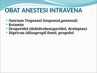 Obat anestesi umum general anesthesia drug | PPT