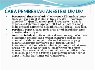 Obat anestesi umum general anesthesia drug | PPT