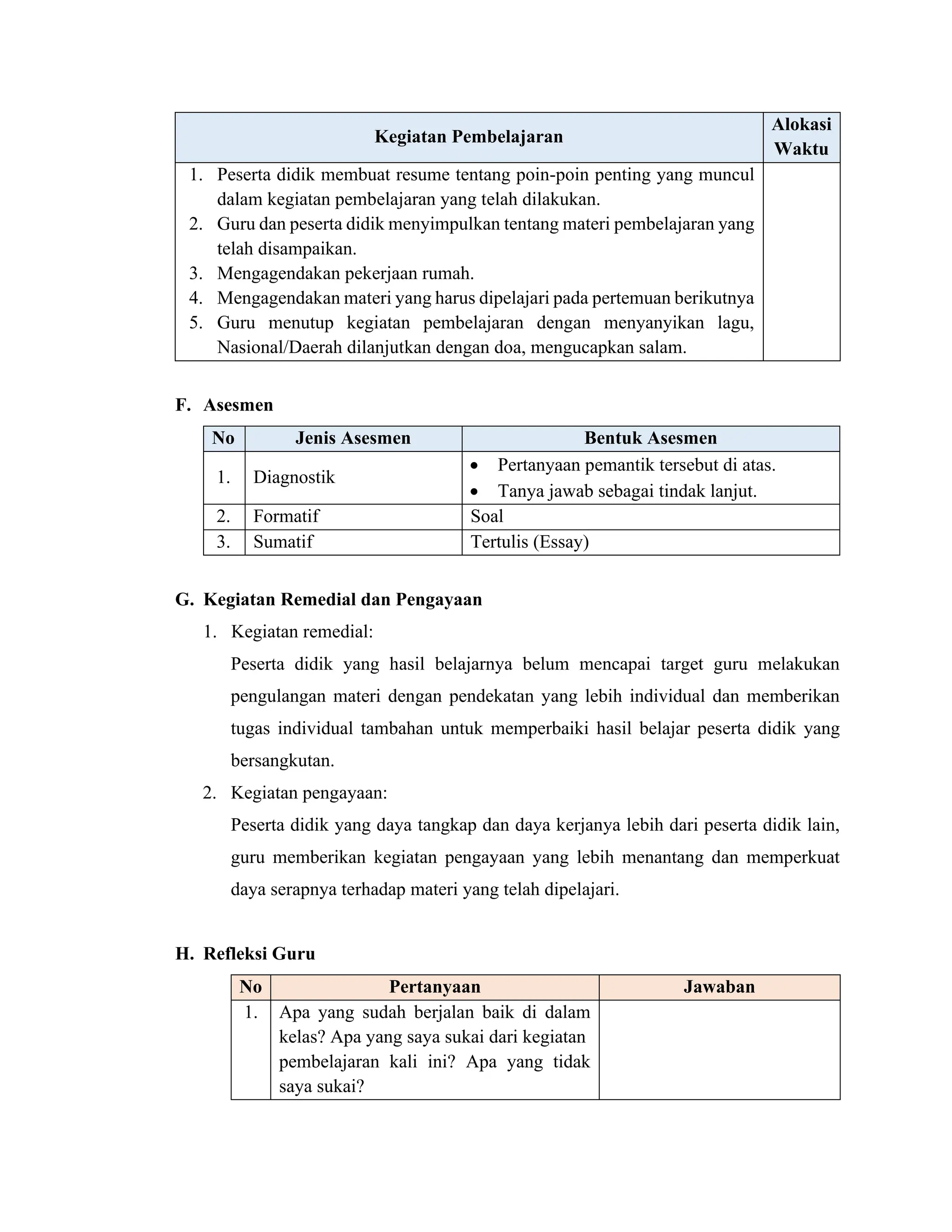 Rpp kelas 4 SD kurikulum rencana pembelejaran | PDF