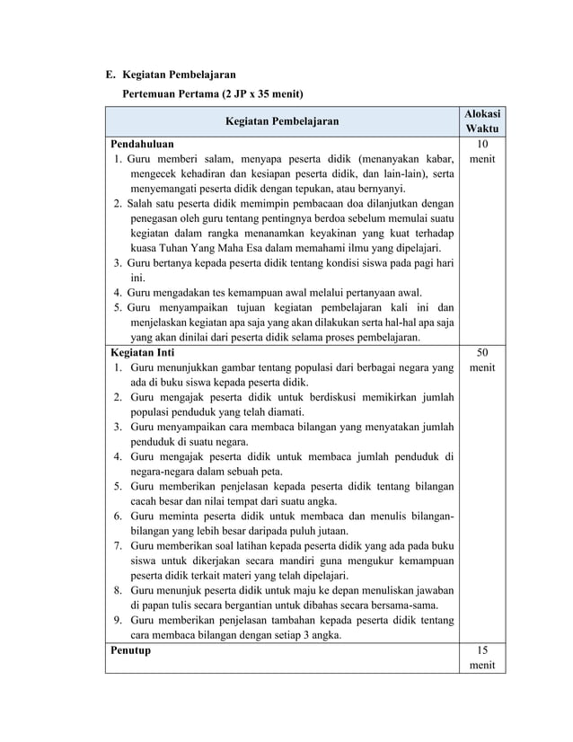 Rpp kelas 4 SD kurikulum rencana pembelejaran | PDF