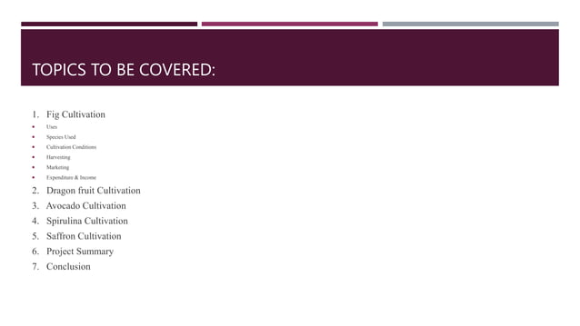 Non Traditional Potential Targeted Crops in Punjab: A Report Overview | PPT