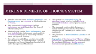 Dalghren, Thorne and Stebbins System of Classification of Angiosperms ...
