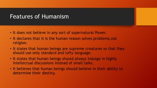 HUMANISM -Principles, Features and Educational Implications | PDF ...