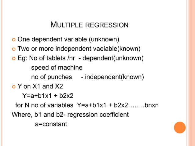 Regression , Types of Regression, Application of Regression, methods | PPT