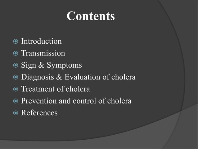 Cholera :Symptom, Diagnosis, prevention and treatment | PPTX | Digestive Disorders | Diseases ...
