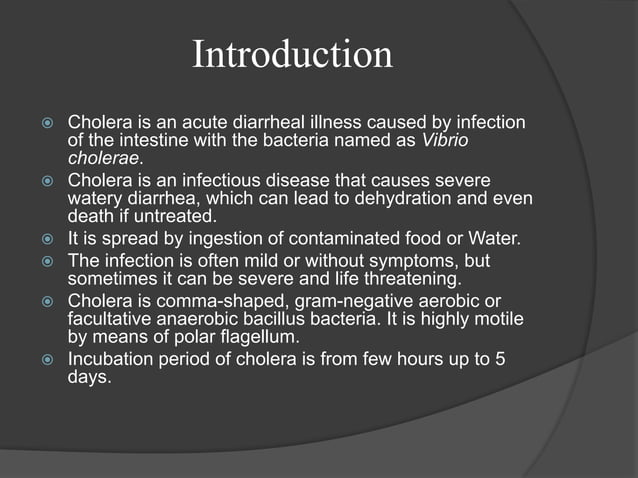 Cholera :Symptom, Diagnosis, prevention and treatment | PPTX ...