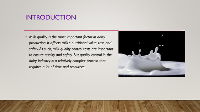 Milk quality control test, MBRT test , Resazerin test, and litmus test ...