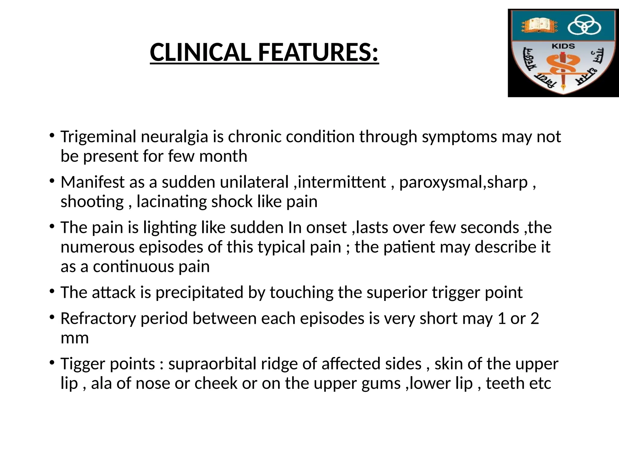 Signs, symptoms and treatment of Trigeminal Neuralgia | PPTX | Dental ...