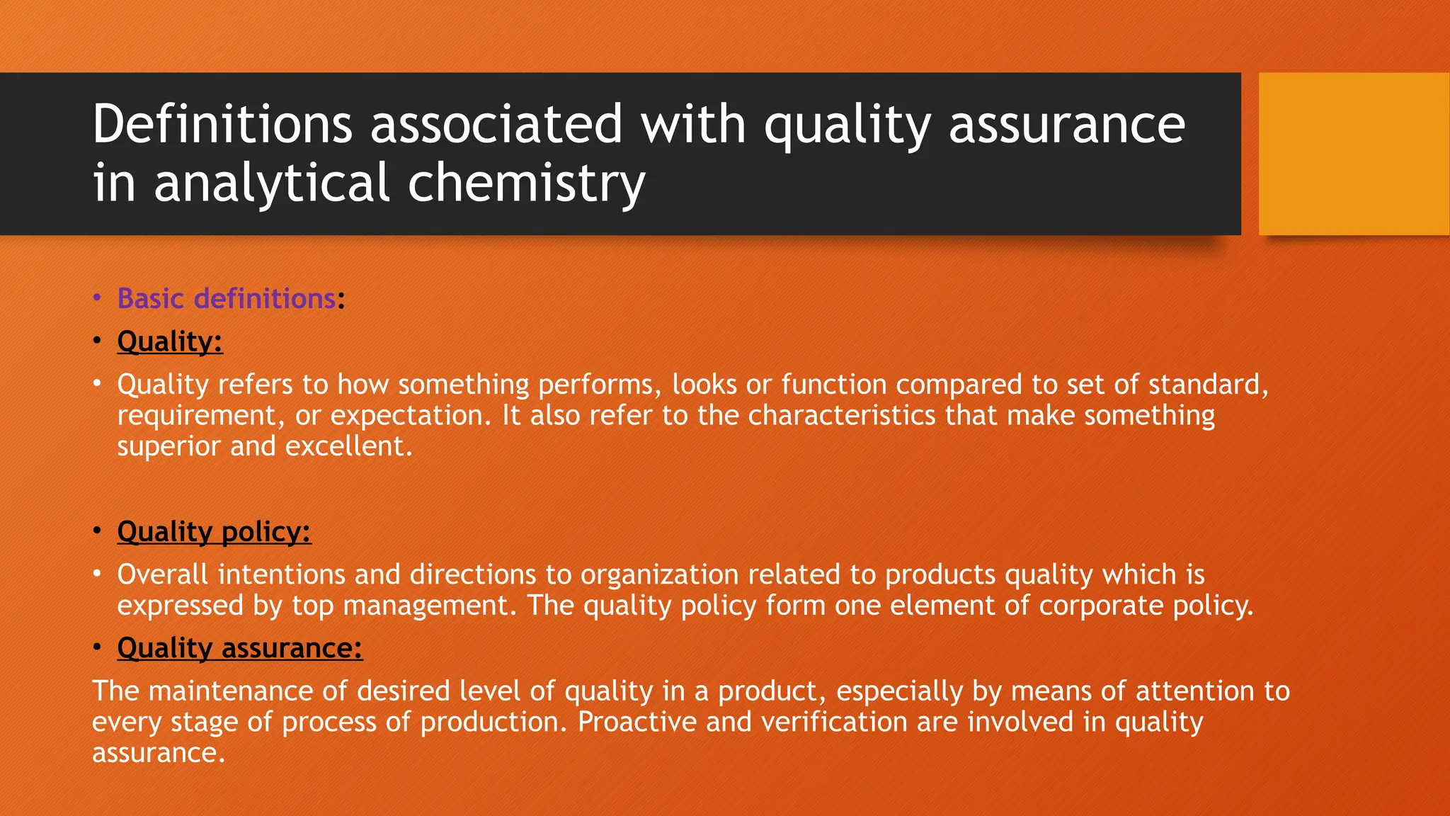 analytical chmistry use in laboratory quality control and qulaity ...