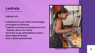 Sepedi Madiri le mehuta ya madiri yeo e lego gona go leleme la Sepedi | PDF