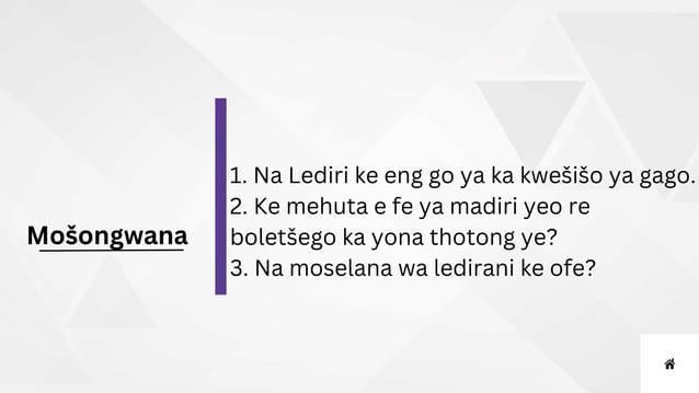 Sepedi Madiri le mehuta ya madiri yeo e lego gona go leleme la Sepedi | PDF