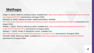 Sepedi Madiri le mehuta ya madiri yeo e lego gona go leleme la Sepedi | PDF