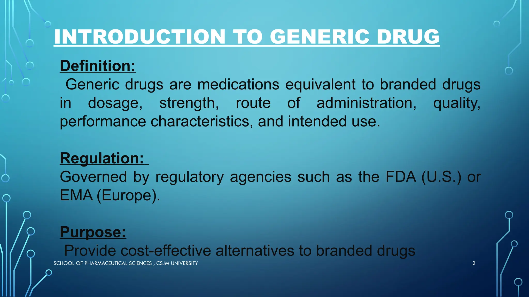 Generic Drugs Mpharm 1st year csjm university kanpur | PPTX