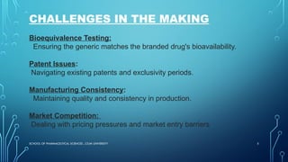 Generic Drugs Mpharm 1st year csjm university kanpur | PPTX