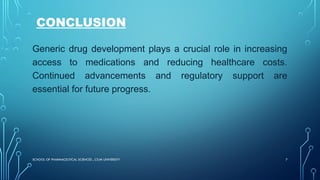 Generic Drugs Mpharm 1st year csjm university kanpur | PPTX