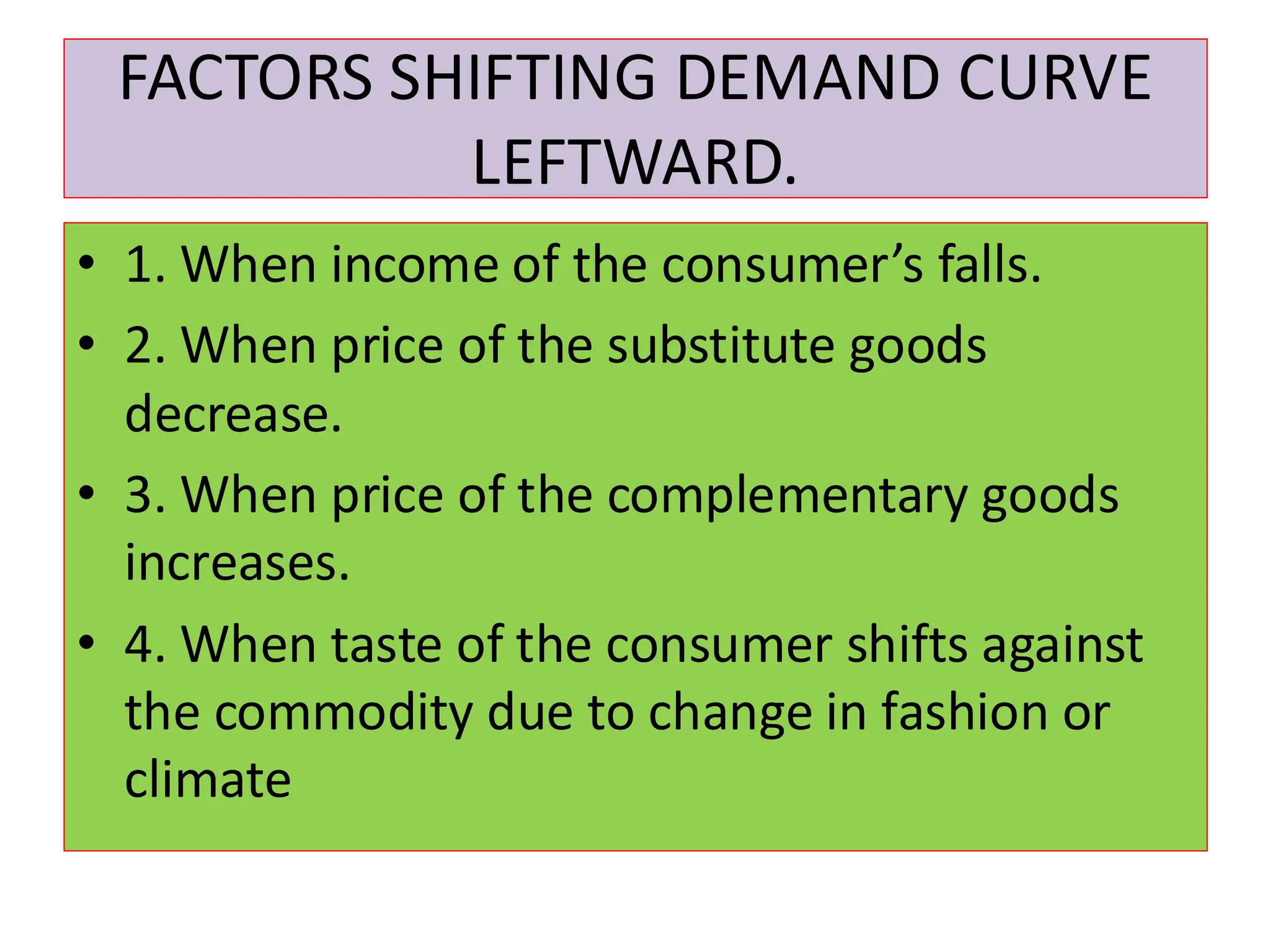 Contraction and expansion in demand class 11 Economics | PDF