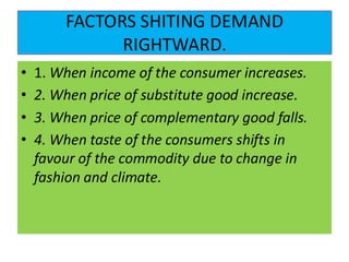 Contraction and expansion in demand class 11 Economics | PDF