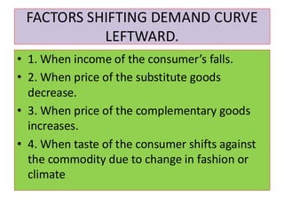 Contraction and expansion in demand class 11 Economics | PDF