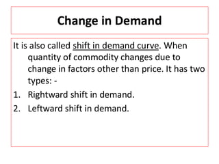 Contraction and expansion in demand class 11 Economics | PDF