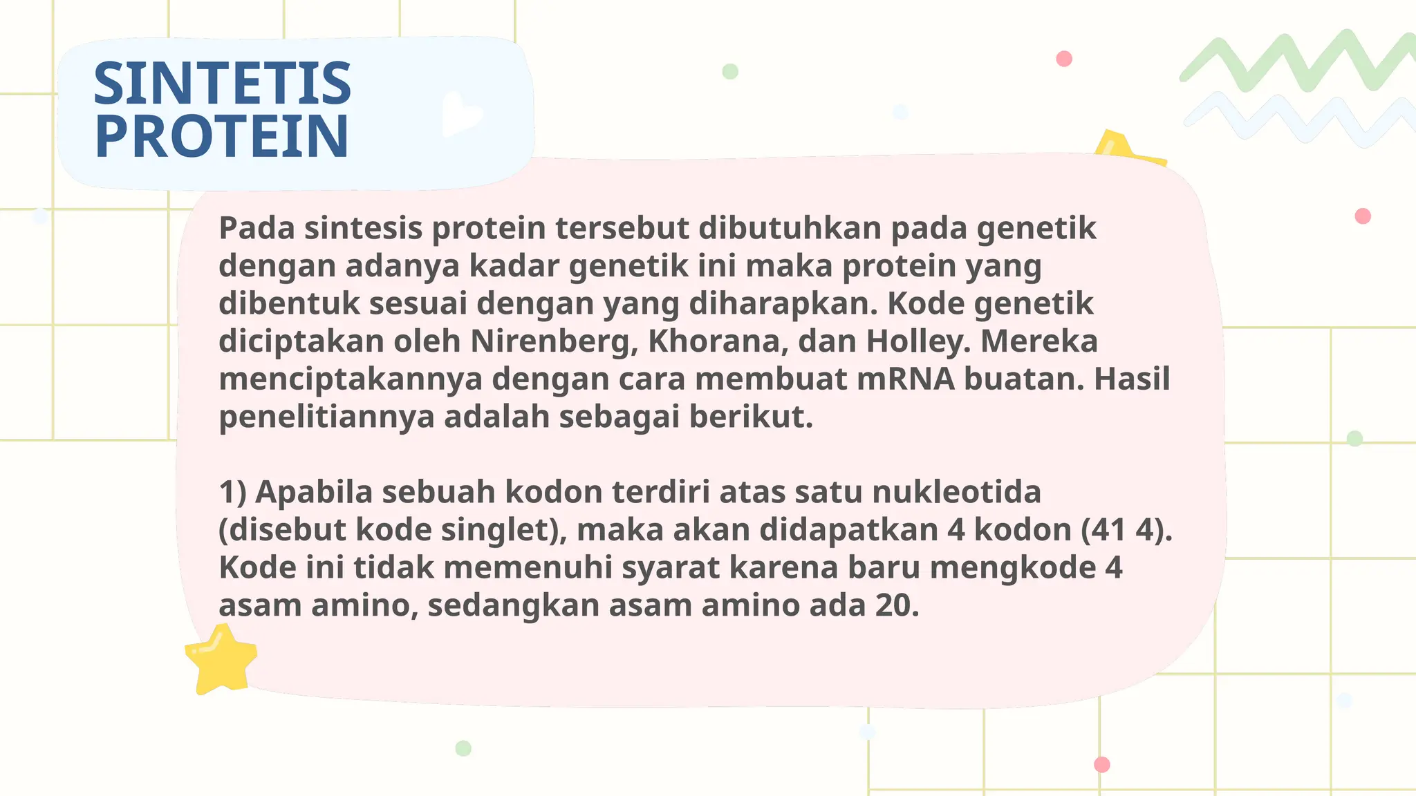 MATERI GENETIK BIOLOGI DAN SINTESIS PROTEINKELAS XII SMA | PPTX