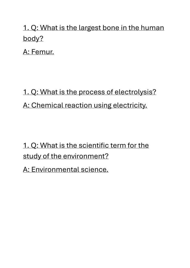 General science questions for High school students | PDF