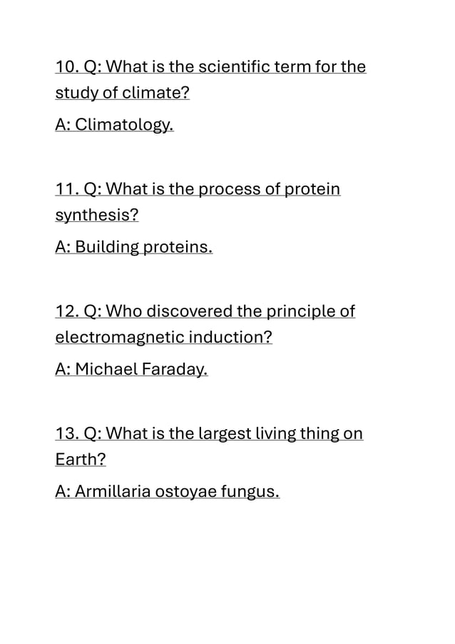 General science questions for High school students | PDF