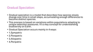 About modes of Speciation and examples and factors influencing it | PPT