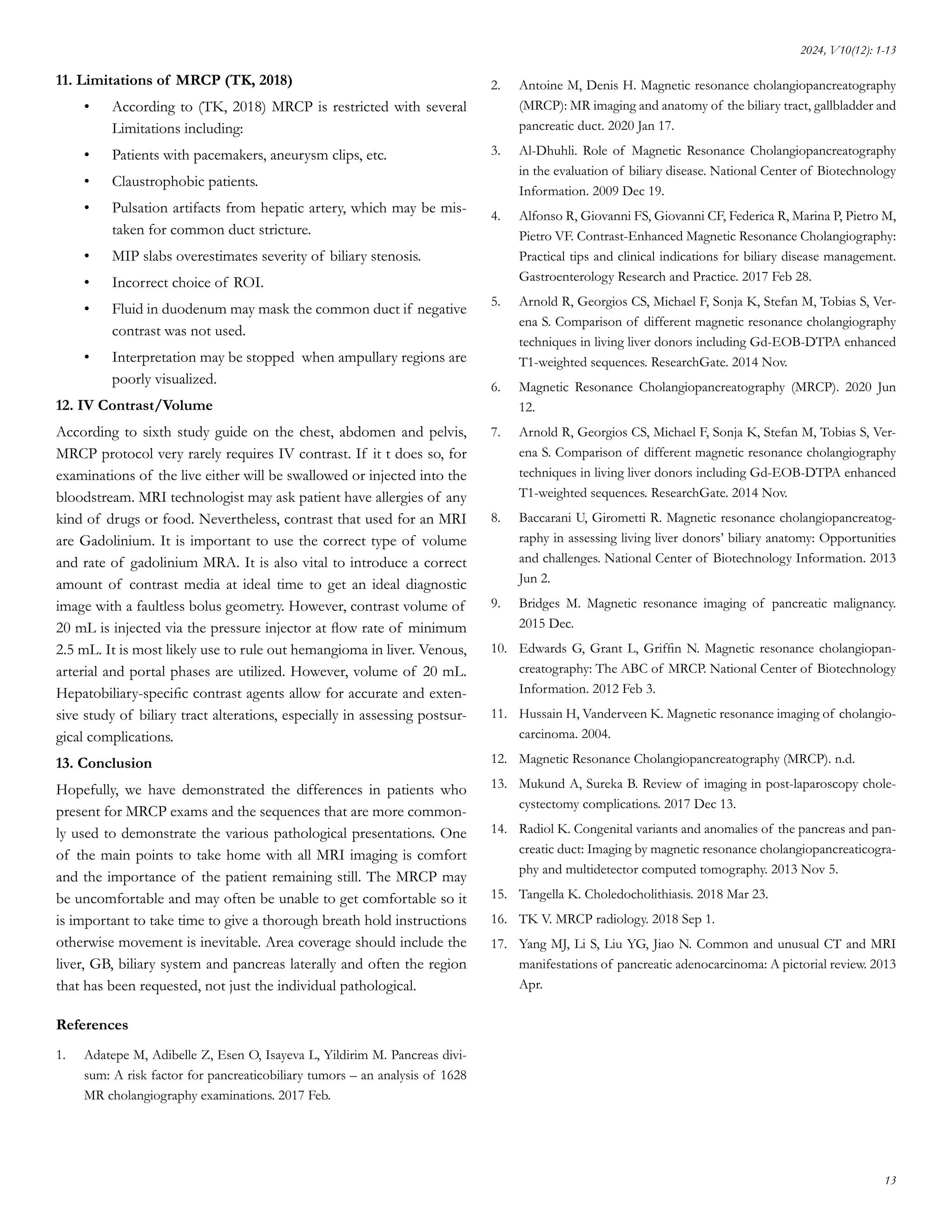 Magnetic Resonance Cholangiopancreatography (MRCP): Innovations in Non ...