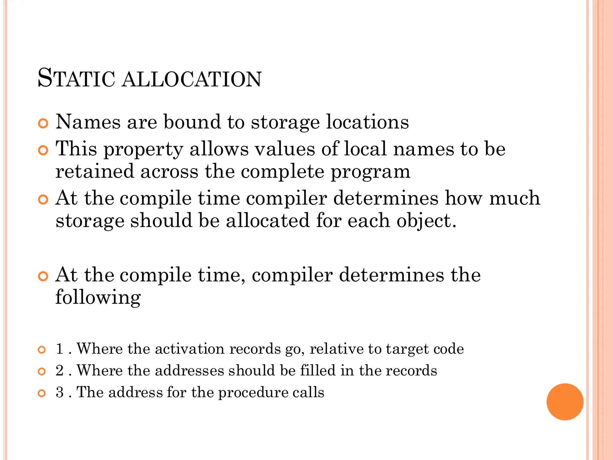 Pdf for storage static allocation in compiler design | PPT | Free Download
