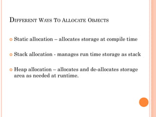 Pdf for storage static allocation in compiler design | PPT