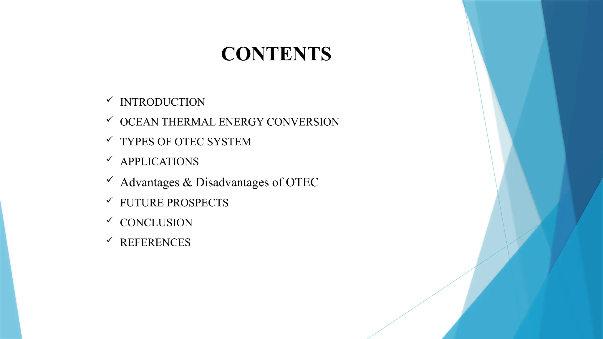 Ocean thermal energy conversion system ( otec) | PPTX | Chemistry | Science