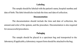 CLINICAL LABORATORY TECHNOLOGY-SPUTUM SAMPLE COLLECTION TECHNIQUES | PPT