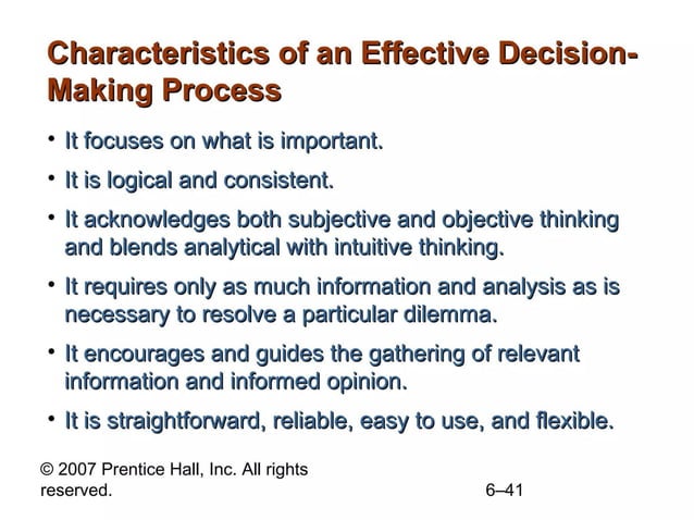 Intro To management chapter 6 Decision Making | PPT