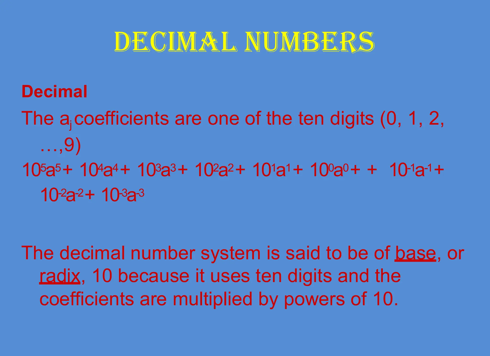 Digital Logic Design Containing Binary Decimal Octal Hexadecimal