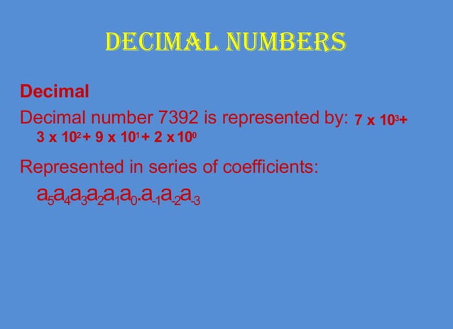 Digital Logic design containing binary decimal octal hexadecimal numbers | PPT
