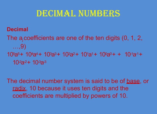 Digital Logic design containing binary decimal octal hexadecimal numbers | PPT